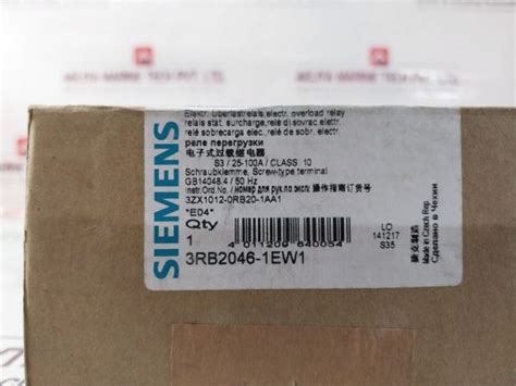 Siemens Sirius 3rb2046 1ew1 Solid Stater Overload Relay 100a Aeliya Marine