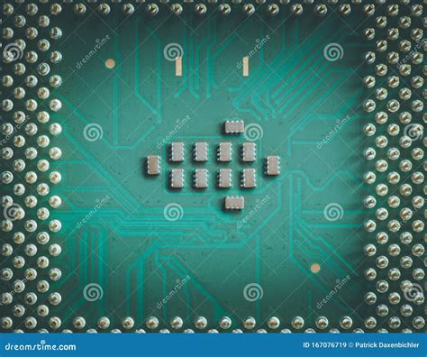 Computer Technology Close Up Of A The Cpu Central Processing Unit Stock Image Image Of