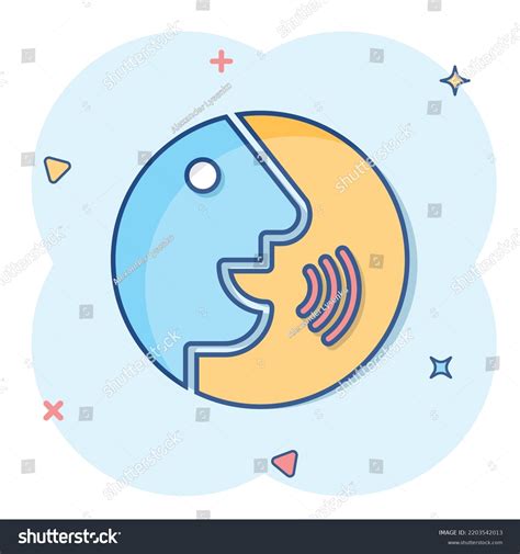 Voice Command Sound Waves Icon Comic Stock Vector Royalty Free 2203542013 Shutterstock