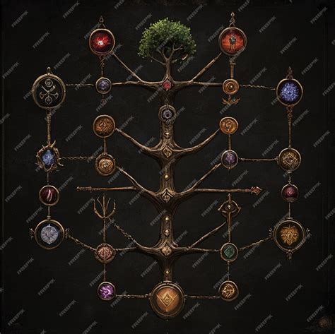 rpg character progression with skill trees and equipment upgrades premium ai generated image