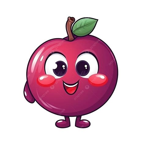 귀여운 만화 매화 캐릭터 귀엽다 과일 자두 Png 일러스트 및 이미지 에 대한 무료 다운로드 Pngtree