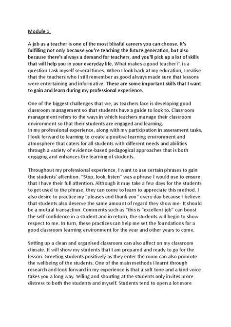 Module 1 Pp1 Weekly Task Module 1 A Job As A Teacher Is One Of The Most Blissful Careers You