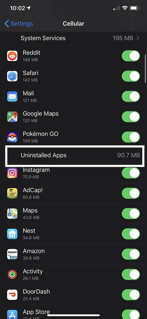 Uninstalled Apps Using Cellular Data Rios