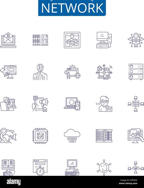 Network Line Icons Signs Set Design Collection Of Network Technology Connectivity System