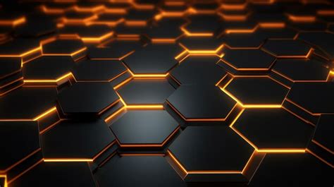 추상 3d 렌더링 육각형 기술 배경 프리미엄 사진