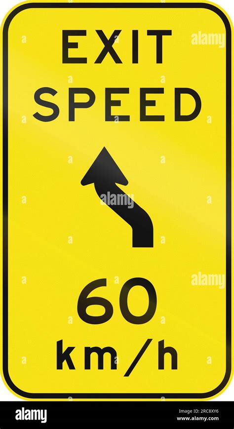 An Australian Warning Traffic Sign Advisory Exit Speed At Reverse Curve Stock Photo Alamy