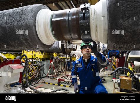 North Sea Offshore Work On Pipelay Vessel Lorelay A Co2 Transport Pipeline Is Being Laid On