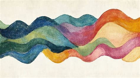 Abstract Waves In Vibrant Colors Create A Flowing Visual Rhythm Stock
