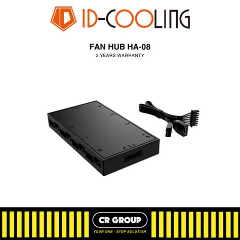 ID COOLING HA 08 Fan Hub Splitter 8 Ports PWM Fans 8 Ports ARGB Fans 3Yrs Warranty