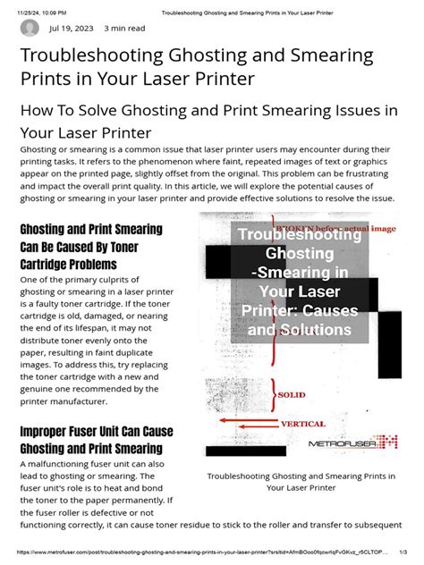 Troubleshooting Ghosting And Smearing Prints In Your Laser Printer