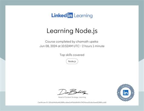 Chamath Upeka On Linkedin Certificate Of Completion