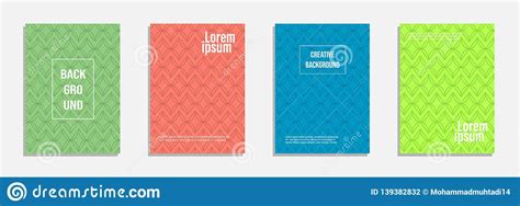 Colorful And Modern Cover Design Set Of Geometric Pattern Background Stock Vector