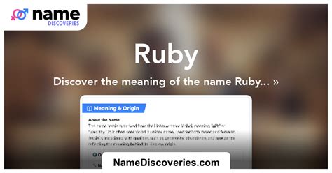 Ruby Name Meaning And Origin