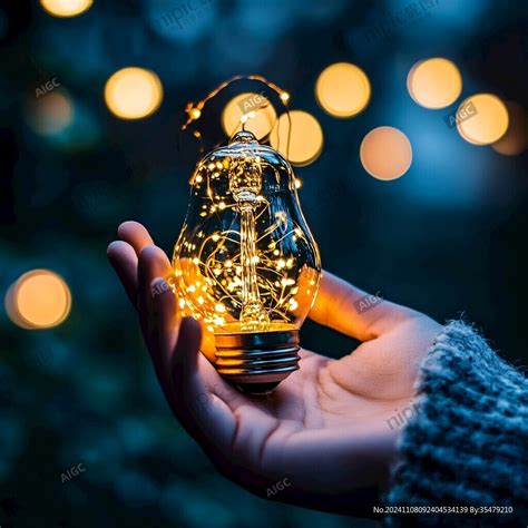 Ai创作图星星灯小米灯灯泡 梦幻迷你灯 灯泡创意场景图 小灯泡发光 爱迪生led灯泡 手捧光 双手拿灯 灯光创意 灯泡串小米灯 装饰led灯泡 圆球小灯泡 手捧灯盏的女孩 灯下的手 手举灯饰