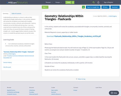 Geometry Relationships Within Triangles Flashcards Wiselearn Resources