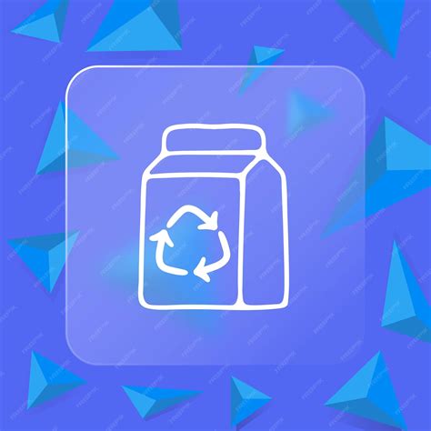 폐기물 재활용을 나타내는 벡터 아이콘 세트 재활용 환경 지속 가능성 폐기물 관리 재활용 빈 쓰레기 Glassmorphism