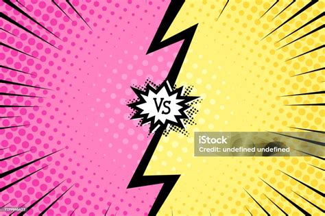 만화 스타일의 배경입니다 템플릿 Vs 로고 개념에 대한 스톡 벡터 아트 및 기타 이미지 개념 개념과 주제 경쟁 Istock