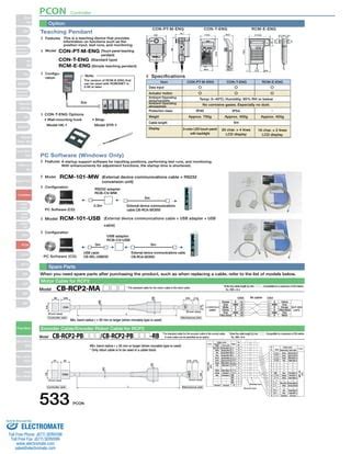 Iai Pcon Controller Specsheet PDF