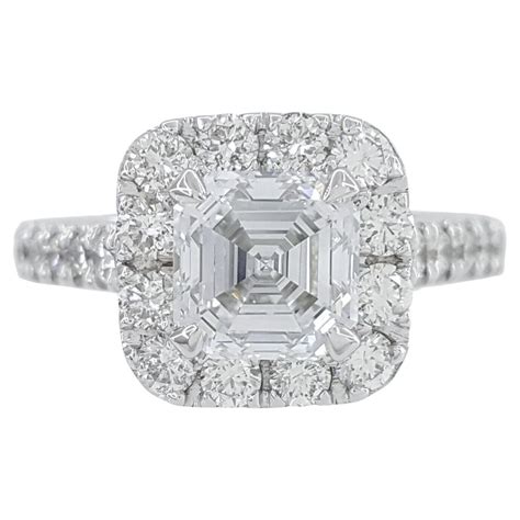 Gia Asscher 150 Carat Cut Diamond Engagement Ring D Vs1 For Sale At