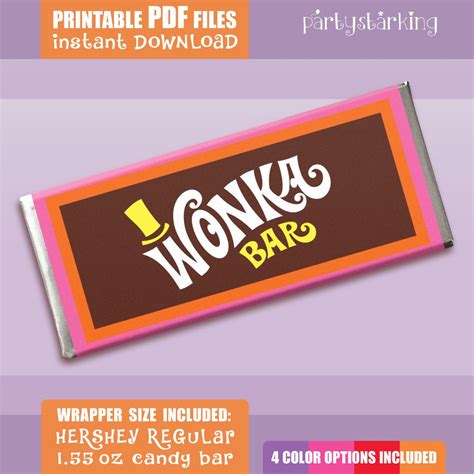 Wonka Bar Wrapper Regular Hershey Bar Size 1 55 Oz Wonka Bar Candy