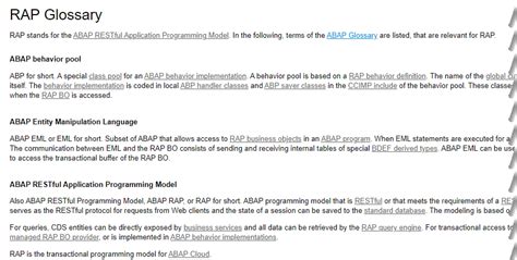 Hidden Treasure RAP Glossary In The ABAP Keyword SAP Community