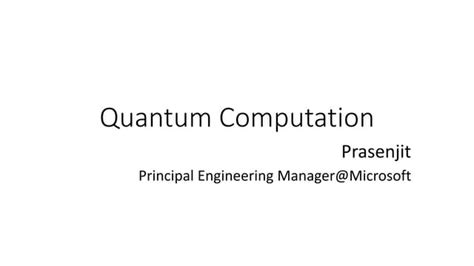 Quantum Computation For Ai Pptx