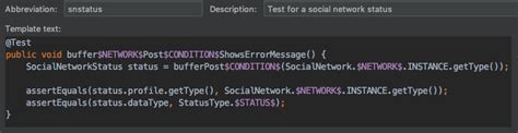 Using Live Templates To Write Tests Overflow Buffer