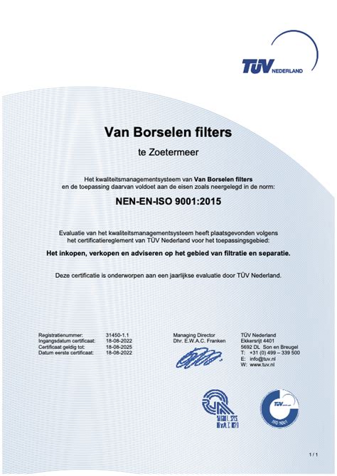 Over Ons Van Borselen Filters