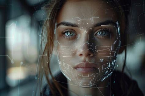 Eye Tracking Women Facial Recognition Premium Ai Generated Image