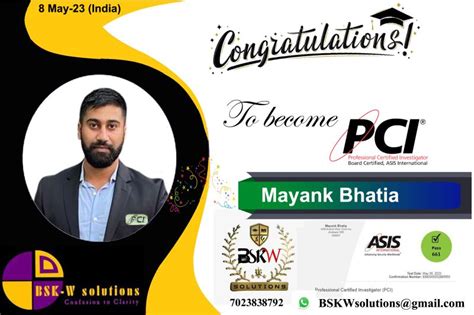 Bsk W Solutions On Linkedin Congratulations Mayank Bhatia Psp Back To Back Success In Pci