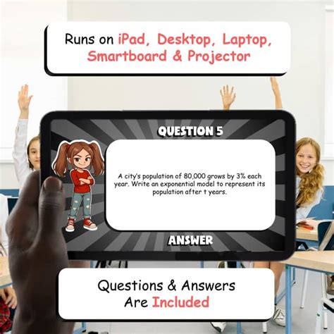 Exponential Growth Models Frazzled Math Game No Prep Precalculus Review