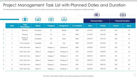 Project Task List Powerpoint Ppt Template Bundles Presentation Graphics Presentation