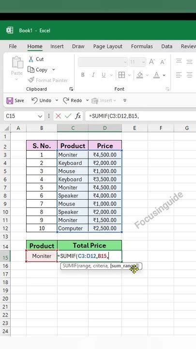 Trending Excel Tips And Tricks Sumif Used Focusinguide Exceltips Tutorial Shortvideo Youtube