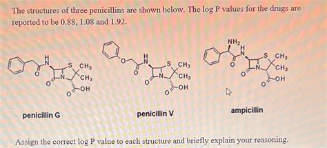 Solved The Structures Of Three Penicillins Are Shown Below