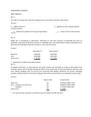INCREMENTAL ANALYSIS Exercise Docx INCREMENTAL ANALYSIS BRIEF EXERCISE BE 7 1 The Step In