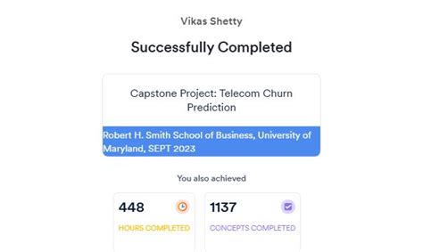 I Am Excited To Announce That My Final Project Has Been Successfully Completed Vikas Shetty