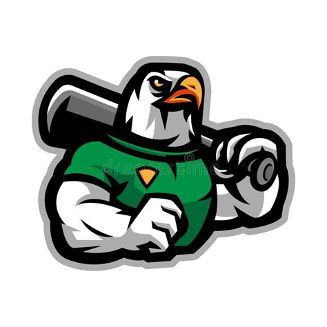 Eagle Baseball Cartoon Mascot Logo Stock Vector Illustration Of Team School 338299404