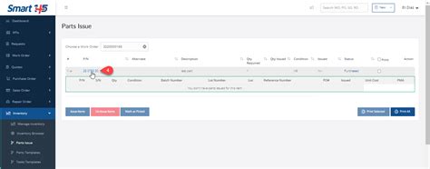 How Do I Issue A Part To A Work Order Smart145