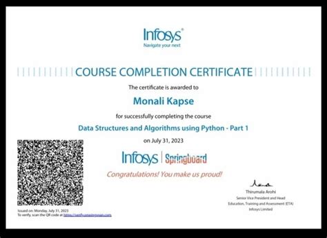 Monali Kapse On Linkedin Hello Connection Recently I Am Complete These Course From Infosys