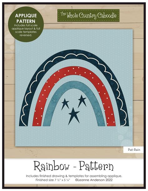 Rainbow Applique Pattern 730629910762