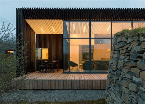 Pk Arkitektars Icelandic Cottages Have Burnt Timber Cladding