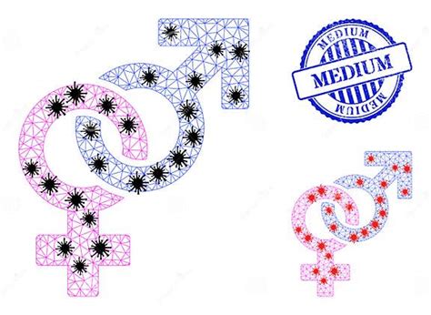 Carcass Mesh Straight Sex Symbol Icons With Infectious Nodes And