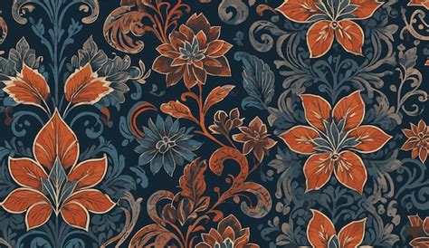 Premium Vector Batik Colorful Floral Fabric Design Pattern