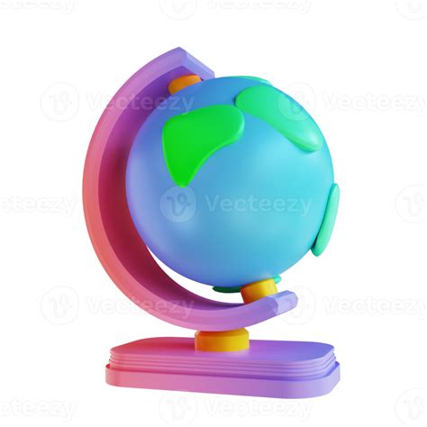 3d Illustration Colorful Globe 10851294 Png