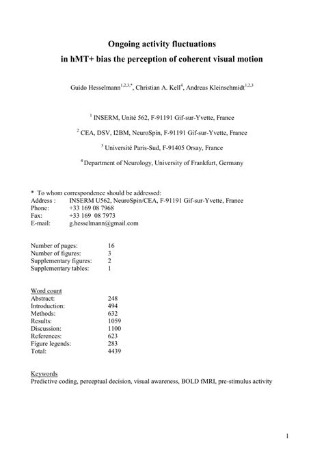Pdf Ongoing Activity Fluctuations In Hmt Bias The Perception Of