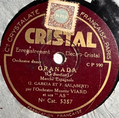 Orchestre Musette Viard Et Ses As Granada Disque 78 Tours Rpm