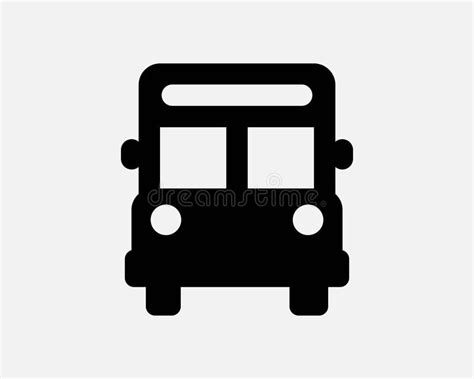 Bus Front View Icon Public Transport Transportation School Vehicle
