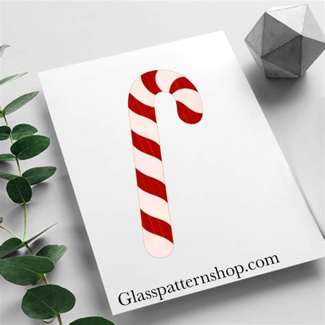 Candy Cane Stained Glass Pattern Digital Product Stained Glass