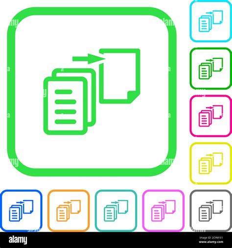 Move File Vivid Colored Flat Icons In Curved Borders On White Background Stock Vector Image