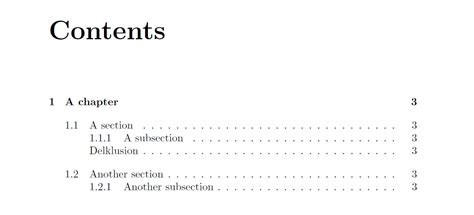 Spacing Add Space Between Section And Subsection In Toc Tex